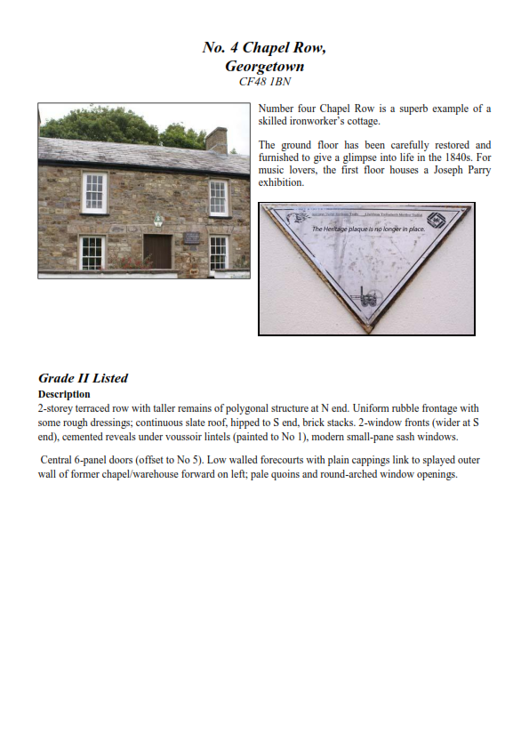 Heritage Plaques - Structures | Merthyr Tydfil Heritage Trust